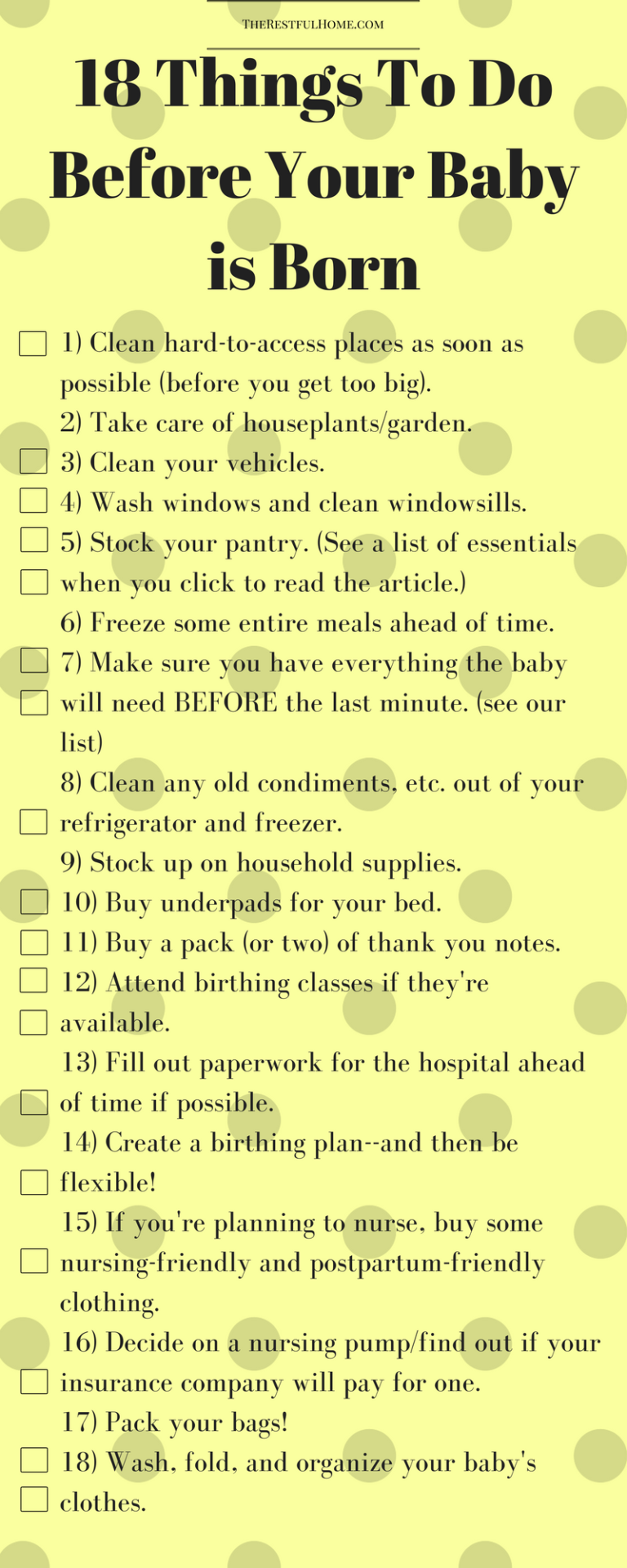 18 Things to Do Before Your Baby Is Born - The Restful Home